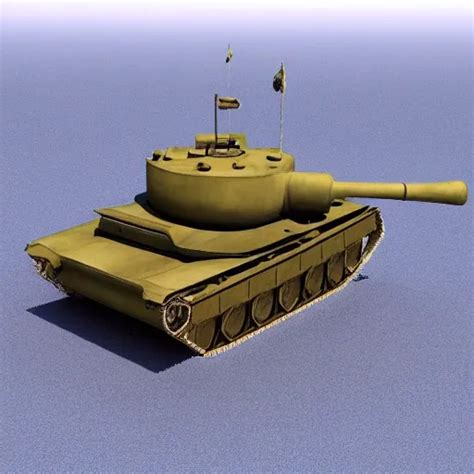Tank Standing In Hang 3d Realistic Design 3D Arthub Ai