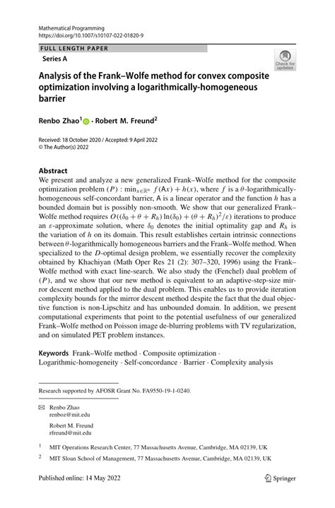 pdf analysis of the frank wolfe method for convex composite optimization involving a