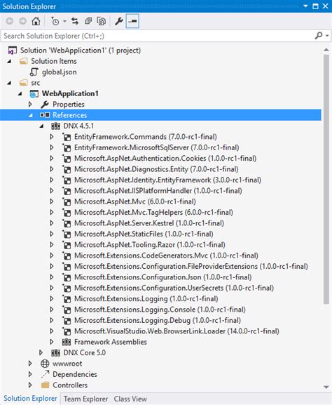 ASP NET MVC 6 New Folder Structure