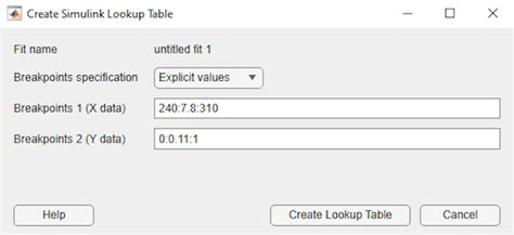export fit from curve fitter app to simulink lookup table matlab and simulink mathworks 中国