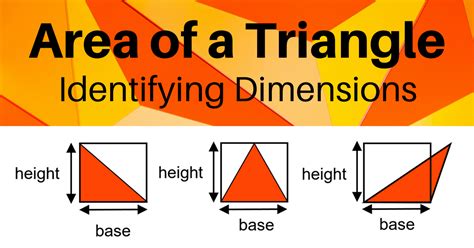 identify base and height of triangle to find area teachablemath