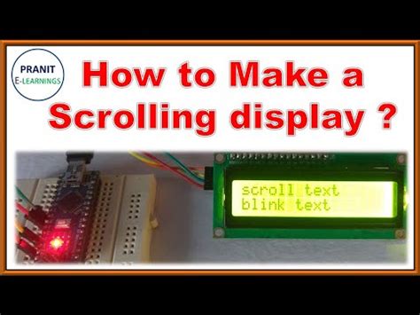 How To Make A Scrolling Display Arduino With I2C 16x2 LCD Blink