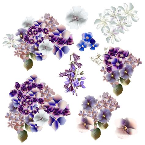 矢量手绘花卉图片 矢量美丽的手绘紫色花卉插图素材 高清图片 摄影照片 寻图免费打包下载