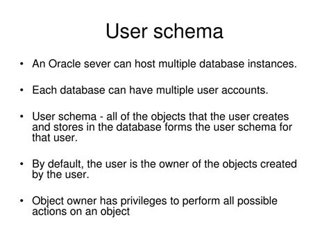 Ppt Database Objects User Schema Dcl Oracle Dictionary Powerpoint Presentation Id2973110