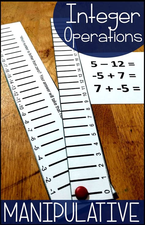 a manipulative for integer operations math projects middle school math integers integer
