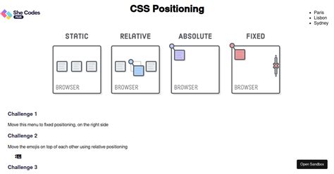 CSS Positioning Codesandbox