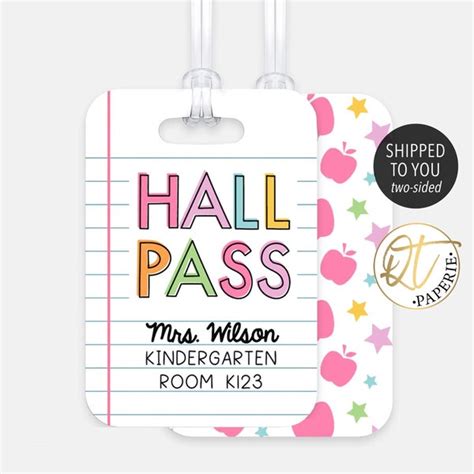 Sublimation Teacher Hall Passes Etsy