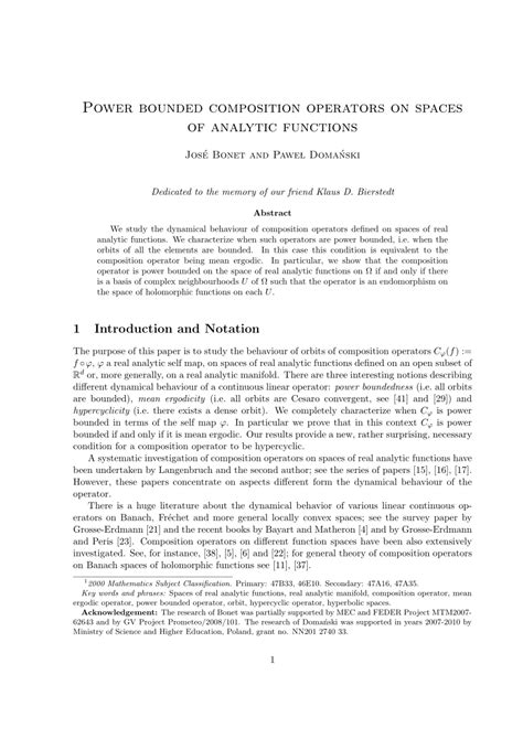 pdf power bounded composition operators on spaces of analytic functions