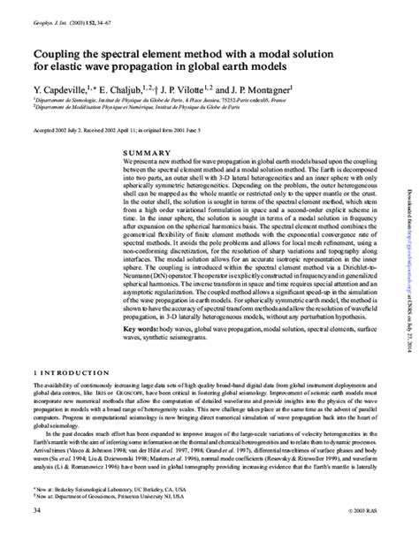 pdf coupling the spectral element method with a modal solution for elastic wave propagation in