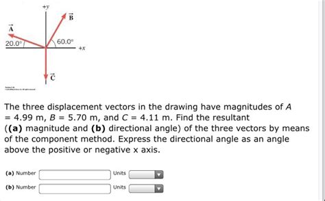 solved the three displacement vectors in the drawing have
