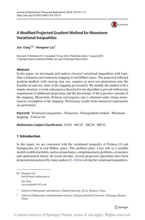 a modified projected gradient method for monotone variational inequalities