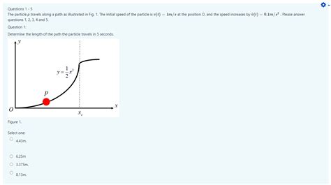 solved questions 1 5 the particle p travels along a path
