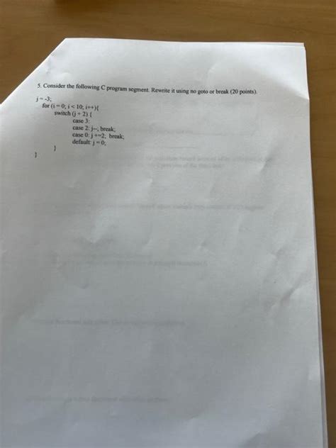 solved 5 consider the following c program segment rewrite