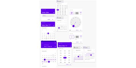 Material Design Time And Date Pickers Kit Community Figma Community