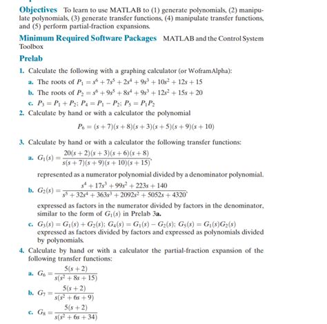 solved objectives to learn to use matlab to 1 generate