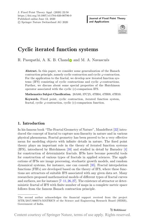 cyclic iterated function systems request pdf