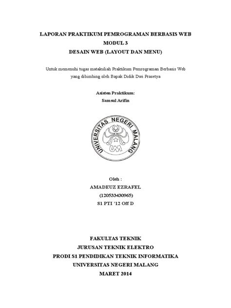 pdf laporan praktikum pemrograman web modul 3 dokumen tips