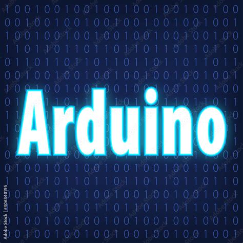 machine code languages in neon style programming languages concept in blue language arduino on