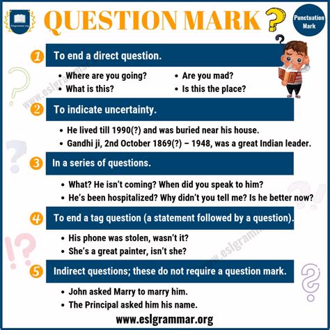 question mark definition useful rules and examples with image esl grammar