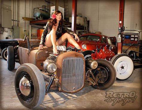Rat Rod Hot Babe ~ Rat Race Hot Rods Pin Up Girls Rat Rod Girls