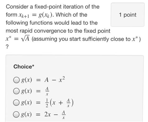solved consider a fixed point iteration of the form xk 1