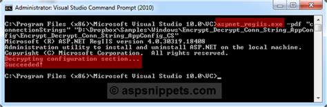 Encrypt And Decrypt Connection String In Appconfig File