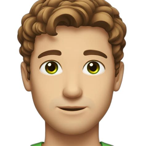 Muscular Guy With Green Eyes And Curly Brown Hair Ai Emoji Generator