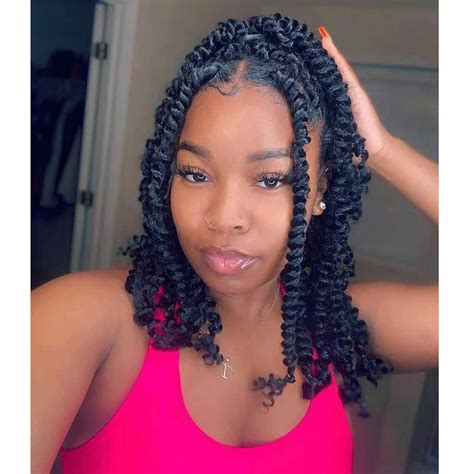 Short Passion Twist Crochet Hair 10 Inch Bohemian Curl Packs 7 Pack Black Women Synthetic