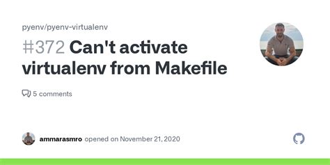 Can T Activate Virtualenv From Makefile Issue 372 Pyenv Pyenv