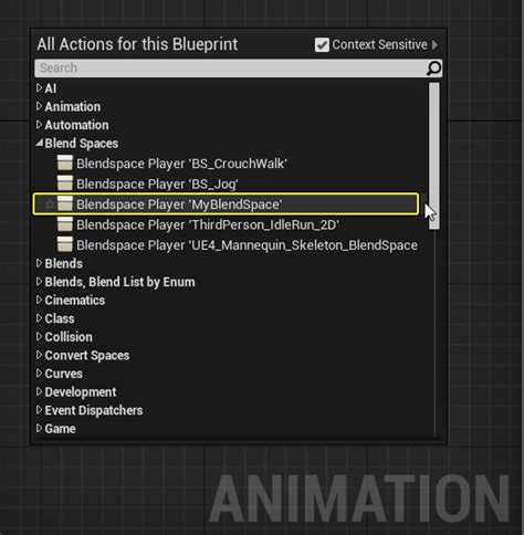 Using Blend Spaces Unreal Engine 4 27 Documentation