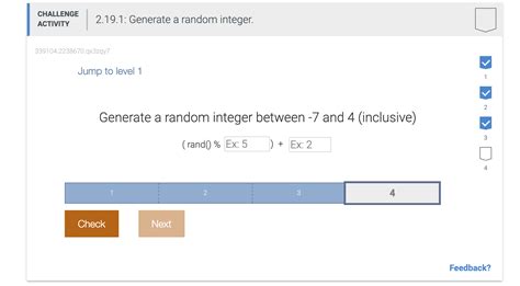 Solved CHALLENGE ACTIVITY 2 19 1 Generate A Random Integer Chegg