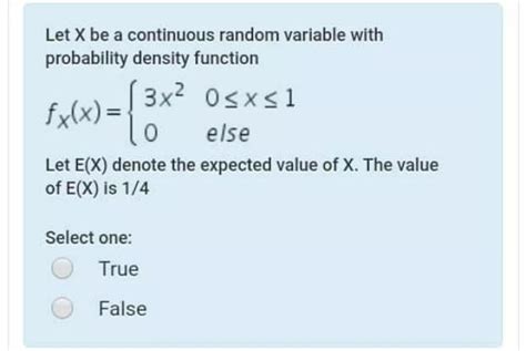 solved fx x let x be a continuous random variable with