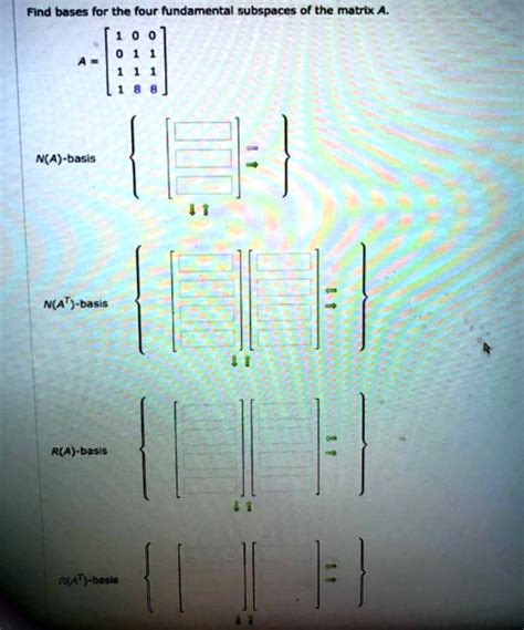 solved find bases for the four fundamental subspaces of the matrix n a basis n at basis