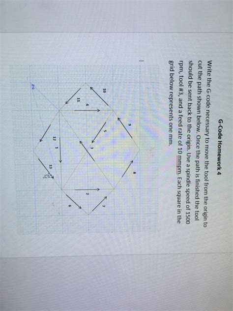 solved write the g code necessary to move the tool from the