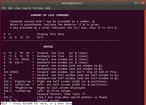 linux less command with example