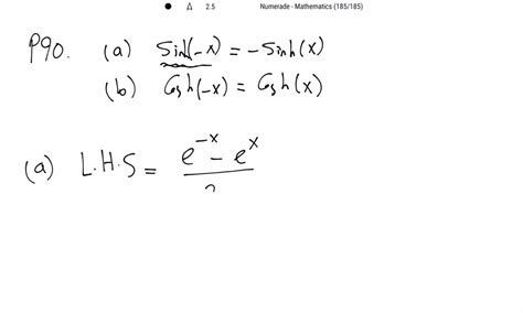 solved use the definitions of the hyperbolic functions to prove that each of the identities hold