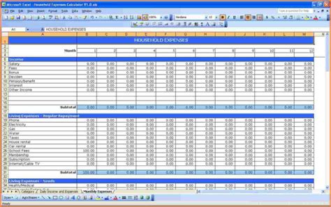 How To Make An Excel Spreadsheet For Monthly Expenses Throughout