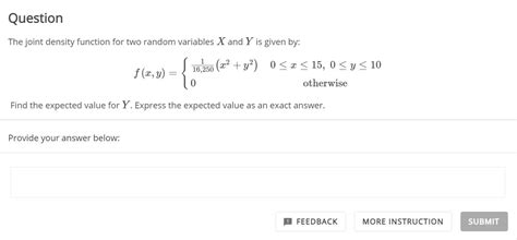 solved question the joint density function for two random