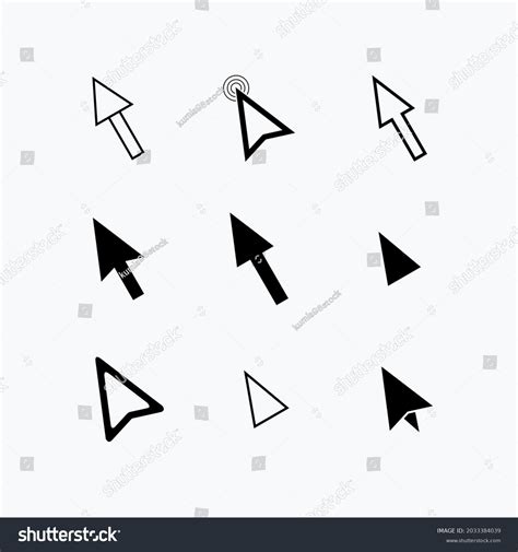 Computer Mouse Click Cursor Black Arrow Stock Vector Royalty Free