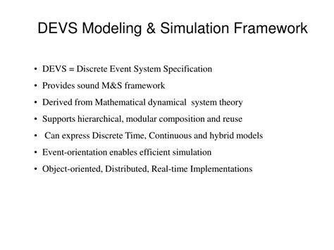 ppt devs a formal theory based technology independent standard for distributed simulation