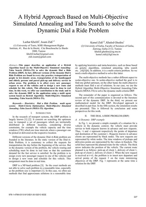 pdf a hybrid approach based on multi objective simulated annealing and tabu search to solve