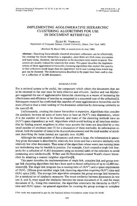 pdf implementing agglomerative hierarchic clustering algorithms for use in document retrieval