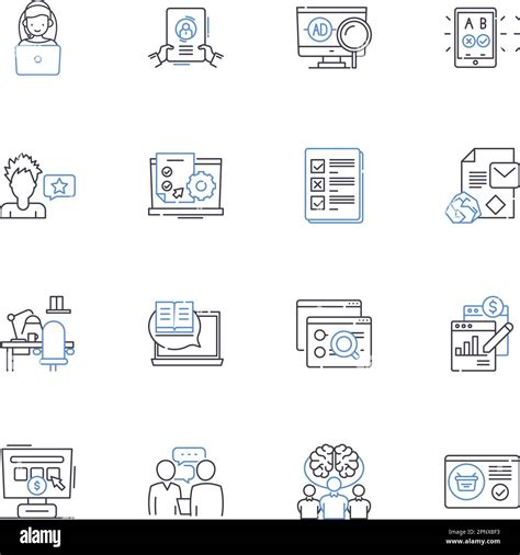 Performance Metrics Line Icons Collection Evaluation Analysis KPIs