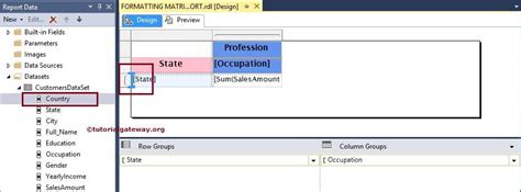 add row grouping and column grouping in ssrs matrix reports