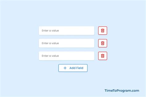 how to create dynamic input fields in react time to program