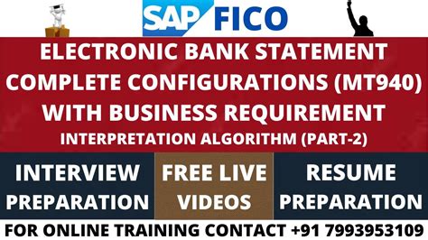 Electronic Bank Statement Complete Configurations Mt With Business