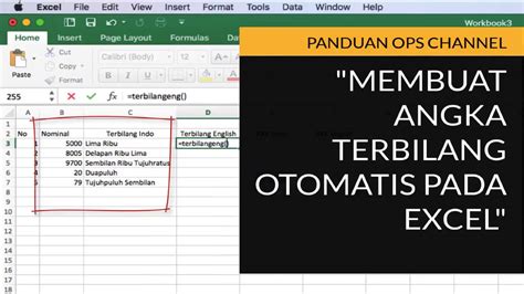 Membuat Fungsi Terbilang Otomatis Dalam Excel YouTube