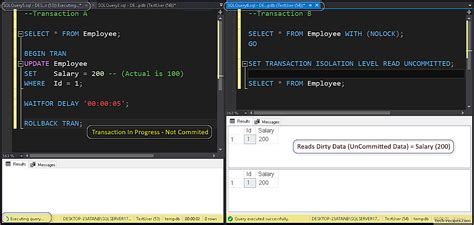 How To Read Uncommitted Dirty Data In SQL Server