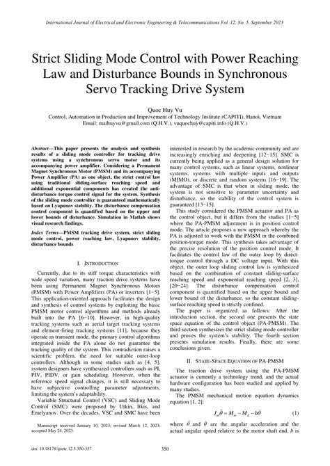 pdf strict sliding mode control with power reaching law and disturbance bounds in synchronous