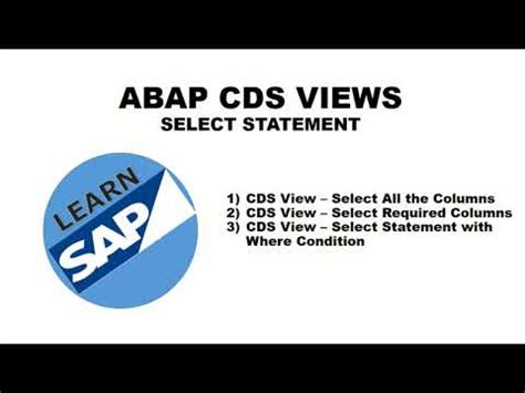 ABAP CDS Views Select Statement YouTube